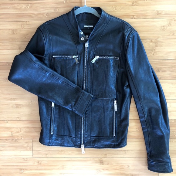 DSQUARED | Jackets & Coats | Dsquared2 Black Mens Leather Jacket | Poshmark